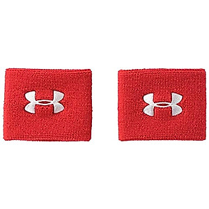 Under Armour Men's 3-inch Performance Wristband 2-Pack , Red (600)/White, One Size Fits All