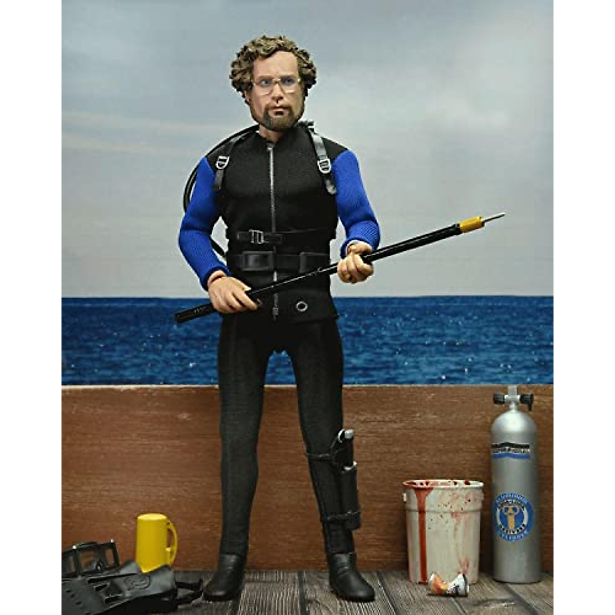 NECA Jaws Shark CAGE Hooper 8IN Clothed Action Figure