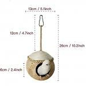 Warm Winter Parrot Toy, Coconut Woven Straw Bird Sleeping Bag, Natural Natural Cage Hut for Cockatiel,Parakeet,Budgies,Lovebird, Parrot Toy Tent House