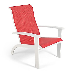 Anmutig Aluminum Adirondack Chair Deep Seating Patio Lounge Chair, Outdoor Club Chair Weather Resistant, Fire Pit Chair for Patio Porch Garden Backyard Deck (Red)