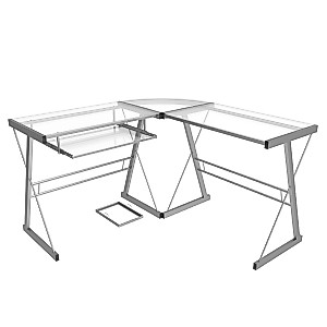 Ryan Rove Computer Desk, Silver