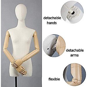 Tailors Dummy Mannequin Torso Body with Universal Casters | for Clothing Dress Jewelry Display Tailors Dummy Dressmakers Dummy