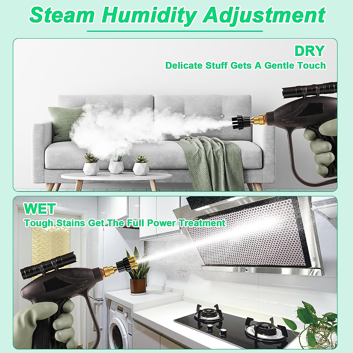 AUXCO Handheld Steam Cleaner for Home - High Pressure for Upholstery, Kitchen, Bathroom, Grout and Tile