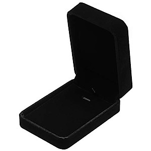Classic Velvet Jewelry Gift Box Case for Necklace Pendant (Black)