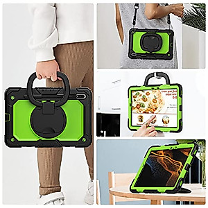 Tablet PC Case Heavy Duty Shockproof TPU Case Compatible with Samsung Galaxy Tab S7 11 inch T870/T875 (2020)/Tab S8 X700/X706 (2022) Kids Case,360 Degree Rotating Handle Stand Bracket W Screen Protect