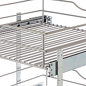 Knape & Vogt RS-DBLMUB-20-FN 20.625 in. W x 21.75 in. D x 16.25 in. H Double Tier Pull Out Cabinet Organizer, Frosted Nickel