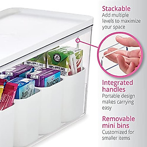 Rosanna Pansino x iDesign Recycled Plastic Kitchen Storage Bins, Includes 1 Large Bin with Lid and 4 Small Bins, Marshmallow Bins/Marshmallow Lid, 6” x 12” x 6”