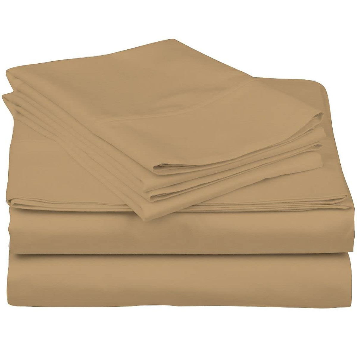 DG Beddings Luxurious 6 Piece Bed Sheet Set Taupe Full Size 24 Deep Pocket Bed Sheets 1000 Thread Count, 100% Egyptian Cotton