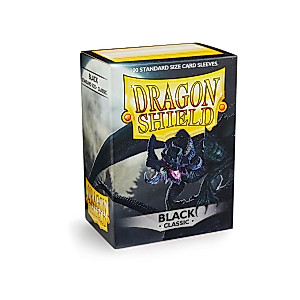 5 Packs Dragon Shield Classic Black Standard Size 100 ct Card Sleeves Value Bundle! …