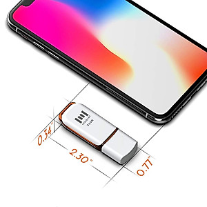 MOSDART 32GB USB2.0 Flash Drive, with LED Light and Lanyards, FAT32 Memory Stick for Computers, System Backup, Data Storage, Orange and Blue(Pack of 2)