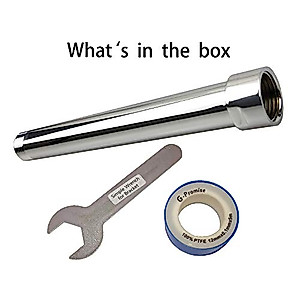 G-Promise Solid Brass Shower Head Extension Arm, 7 Inch Shower Arm Extension, Shower Head Extender, Lower Shower Head, All Solid Brass Construction, Chrome (shower arm extension)