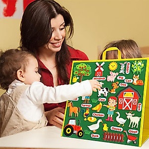 Felt Board&Story Sets and Pieces for Toddlers ,Flannel Board Quiet Time Books for Children,Foldable,Double Sided, Felt Learning Board for The Classroom,Felt Toys Activities for Kids (Zoo Animals)