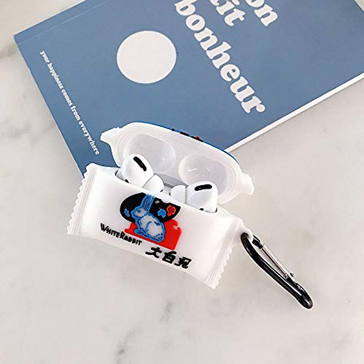 ICI-Rencontrer 3D Cute Fun Rabbit Pattern Candy Design Airpods Pro Case Creative Sweet Wireless Charging Headset Accessories Soft Silicone Anti-scratch Protector With Hook