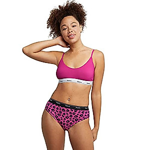 Hanes Women's Originals Panties Pack, Breathable Cotton Stretch Underwear, Fashion Color Mix, 6-Pack Hi-Cuts, X Large