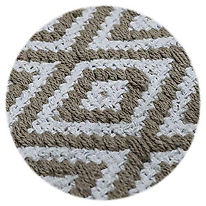 The Home Talk Cotton Area Rug | Carpets Suitable for Living Room, Bedroom, Dining Room, Home Décor | Handcrafted Traditional Rugs | Non-Skid | Diamond Contemporary | 24’’ x 48’’ | Beige