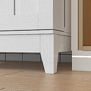 AIEGLE Kitchen Pantry Cabinet with Sliding Tray, 2 Door Freestanding Cupboard Storage Organizer with Drawers, Wine & Seasoning Rack, White 68.9" Tall