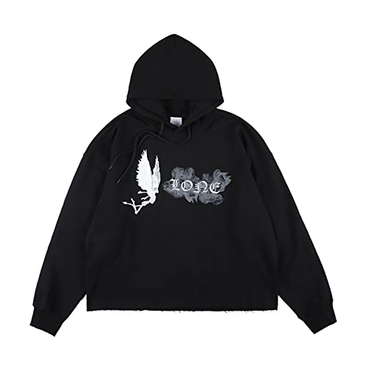 Cactus Pack Men's Hip Hop Hooded Big V Letter print Hoodies Unisex Heavyweight Design Hooded Sweatshit Black