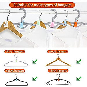SLMT Clothes Hanger Connector Hooks 40 PCS Cat Shaped Space Saving Hanger Extender Hooks for Velvet Hangers Wooden Hangers Wire Hangers Heavy Duty Hangers
