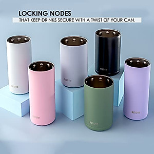 Snute Standard Can Cooler for Beer, Soda, Sparkling Water | Vacuum Insulated Stainless Steel Drink Sleeve Holder for 12oz Regular Cans (Olive)