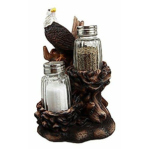 Set Of 1 Bald Eagle Residing Nests Salt and Pepper Shaker 6.5"H