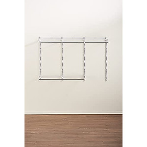 Rubbermaid Configurations Classic Closet Kit, White, 3-6 Ft., Wire Shelving Kit with Expandable Shelving and Telescoping Rods, Custom Closet Organization System, Easy Installation