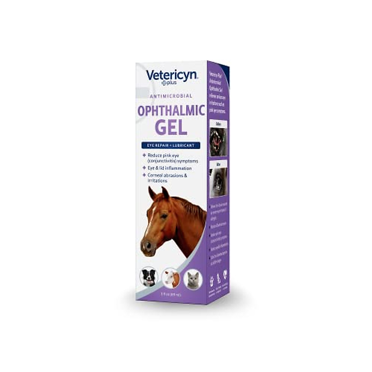 Vetericyn Plus Ophthalmic Eye Gel for Horses | Eye Ointment Alternative to Lubricate and Relieve Horse Eye Irritations, Safe for All Animals. 3 ounces