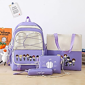 Alikpop Backpack Jimin Suga Jin Taehyung V Jungkook Korean Casual Backpack Daypack Laptop College Bag Bookbag School Backpack (Pink1)