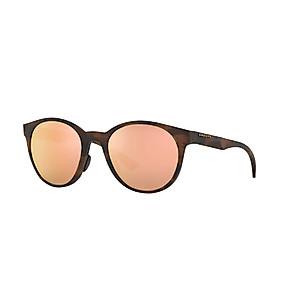 Oakley Women's OO9474 Spindrift Round Sunglasses, Matte Brown Tortoise/Prizm Rose Gold, 52 mm