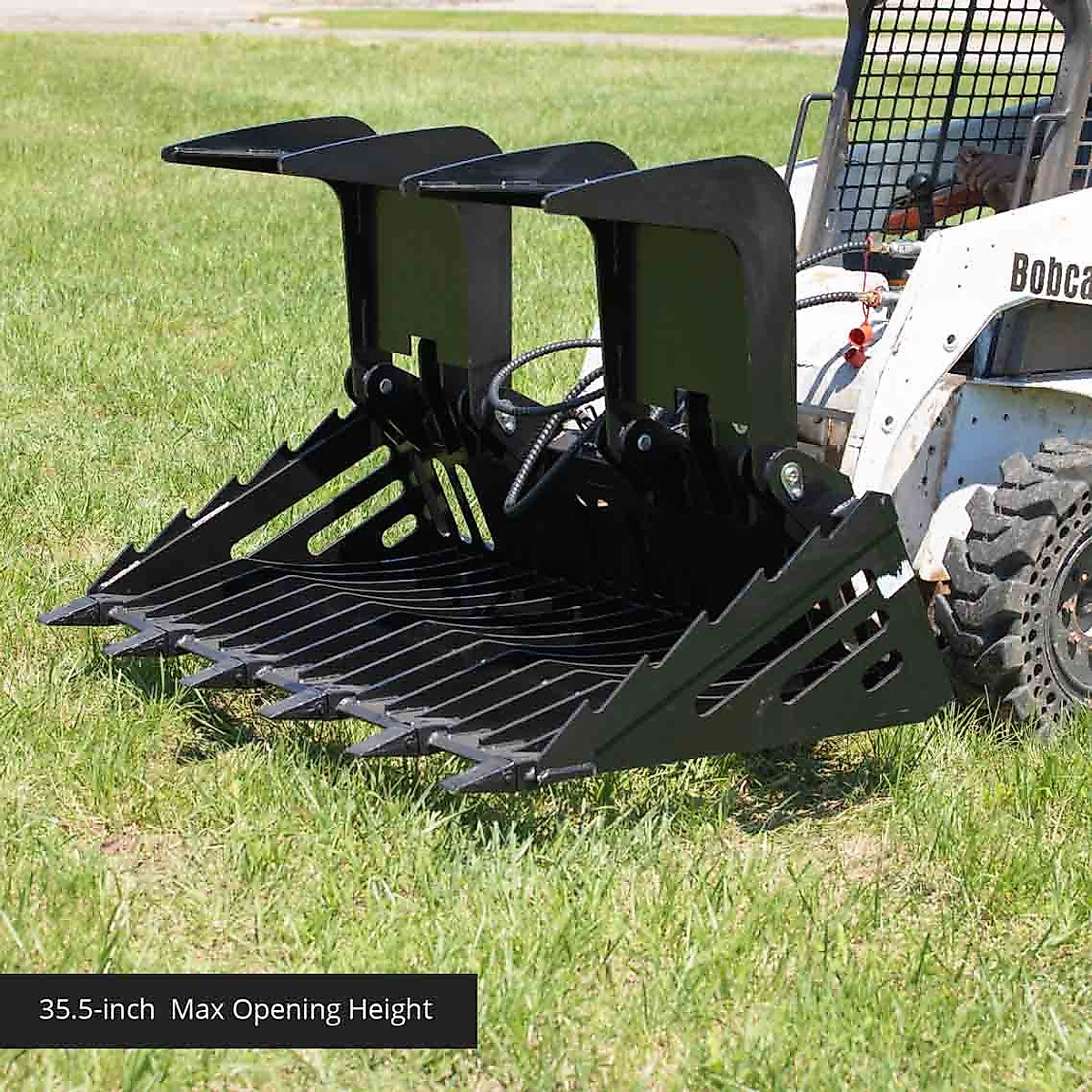 Titan Attachments 72" Skeleton Rock Grapple Rake Quick Tach Bucket Loader