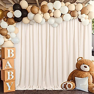 Champagne Backdrop Curtains for Wedding 2 Panels 5ft x 10ft Deep Champagne Curtain Back Drop for Parties Birthday Baby Shower