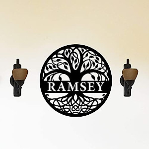 Personalized Tree of Life Metal Wall Sign - Custom Tree of life Monogram Metal Sign - Personalized Family Name Sign Last Name Sign Custom Metal Sign for Decor Wedding - Wall Art Customized Last Name