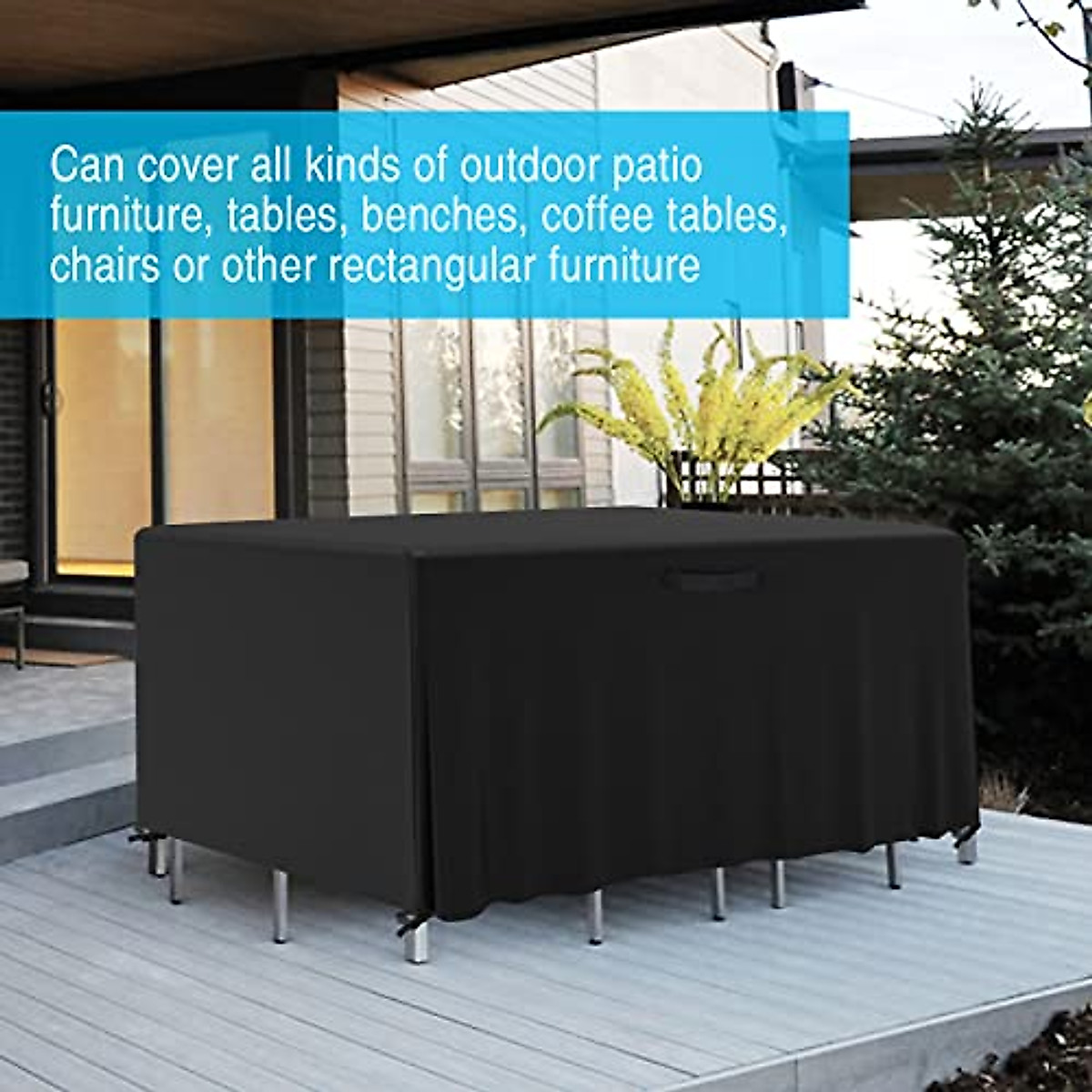 Kingling Patio Furniture Covers, Outdoor Furniture Cover Waterproof Rectangle Outdoor Table Cover Patio Covers for Outdoor Sectional Cover (137'' X76'' X28'')