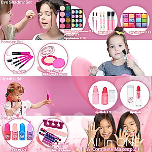 Kids Makeup Kit Toys for Girls - Child Real Makeup Toys for Girls, Washable Make Up for Little Girls, Non ToxicToddlers Pretend Cosmetic Kits,Age 4-12 Year Old Children Gift