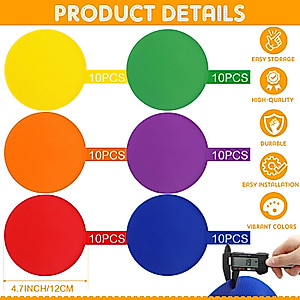 Tinideya 60 Pcs TPE Floor Spot Markers Floor Dots for Gym Flat Non Slip Spot Marker Dance Dot for Classroom Gym Sports Soccer Basketball Agility Training Field Marking Equipment(5 Inch)