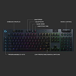 Logitech G915 Wireless Mechanical Gaming Keyboard - Linear (Renewed)