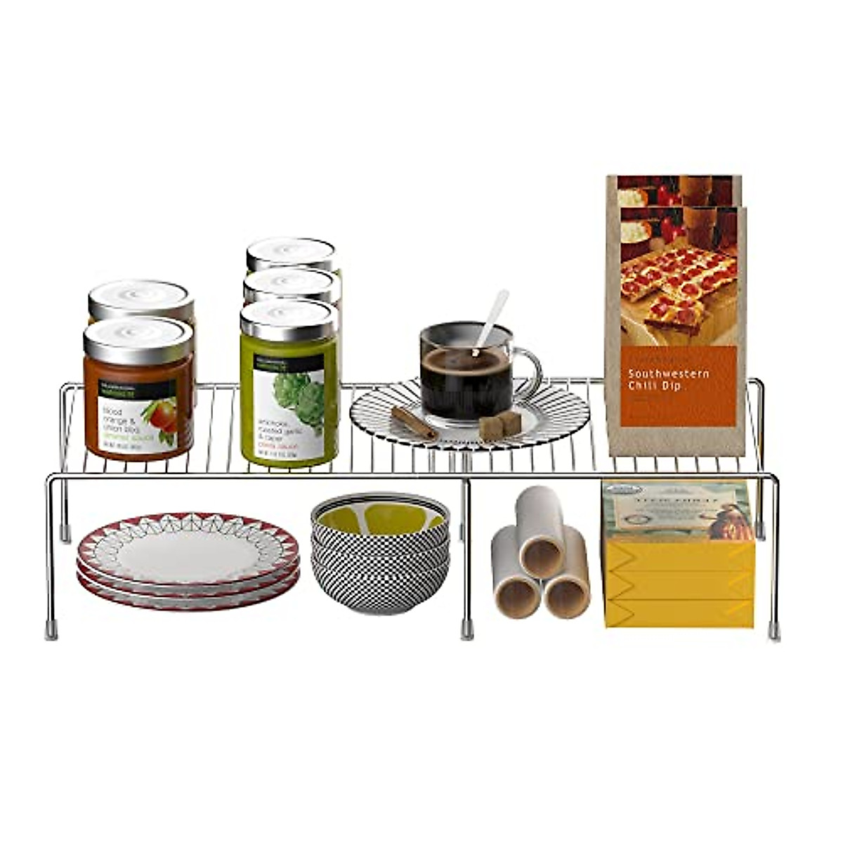 Redrubbit Large (15.7 x 9. 4 Inch) Cabinet Storage Shelf Rack & Redrubbit Expandable Cabinet Storage Shelf Rack