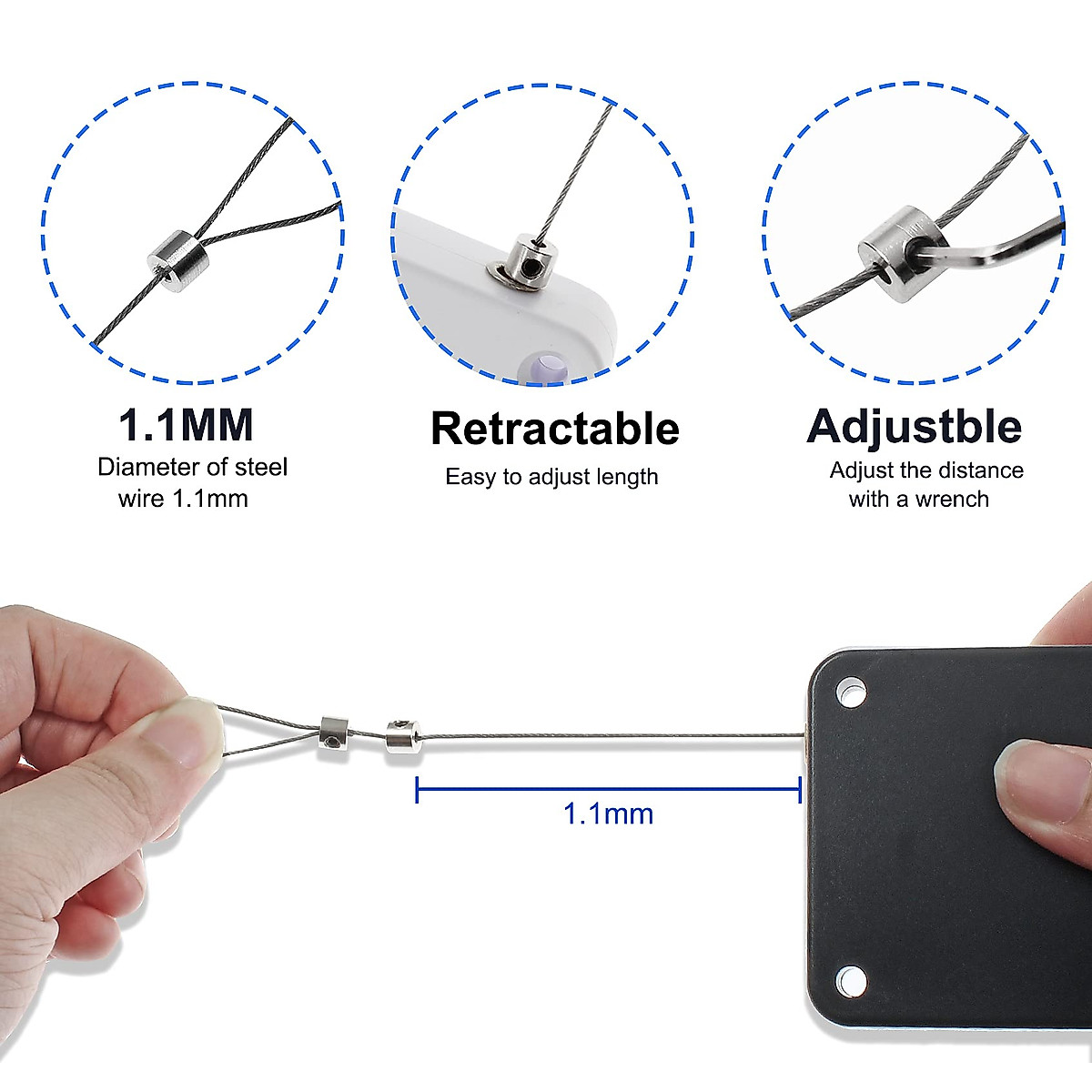 Rierdge 800g Set of 2 Punch-Free Automatic Sensor Door Closer, Multifunctional Drawstring Auto Door Closer for Residential Commercial Bedroom Room Storm (2 Pcs Black)