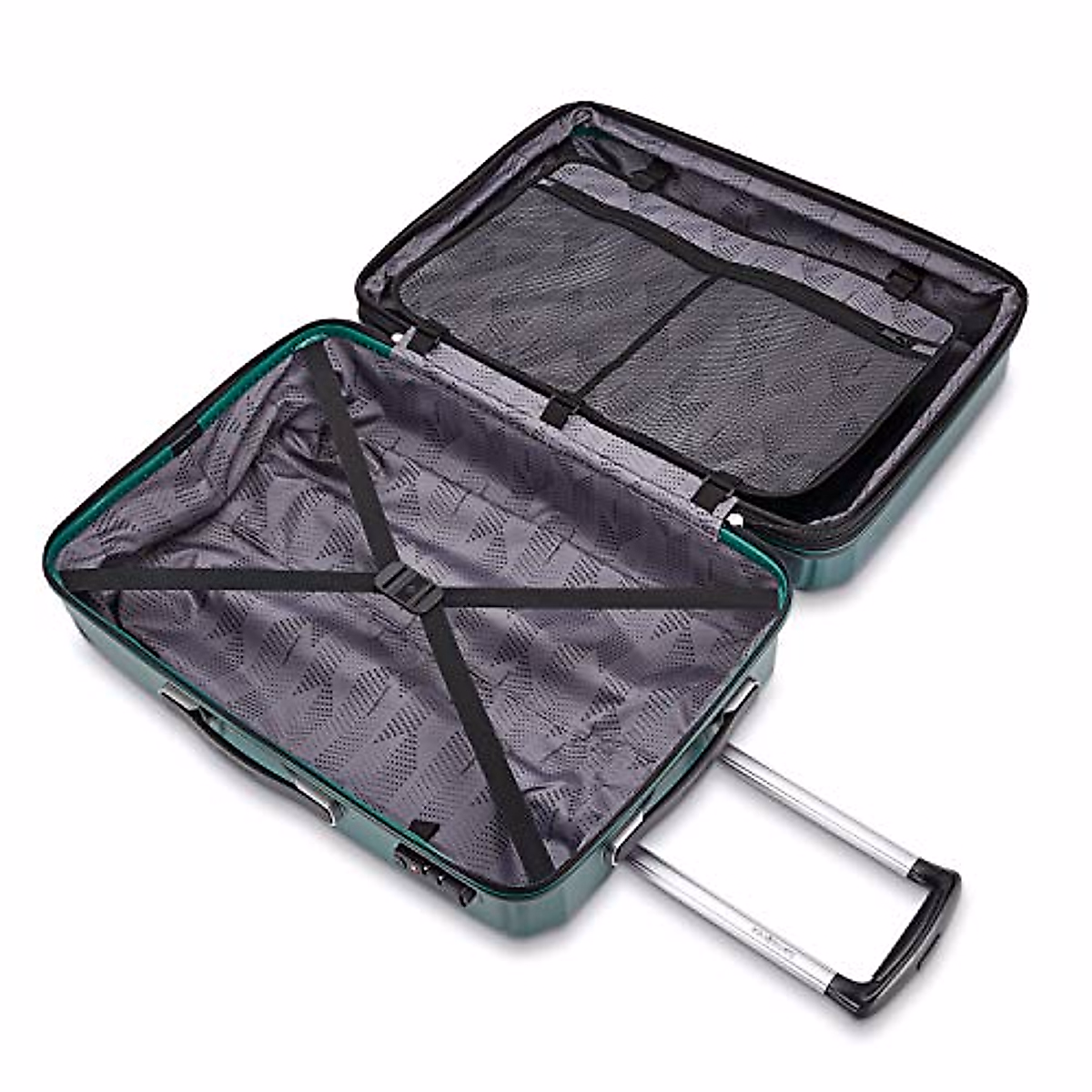 Samsonite Winfield 3 DLX Hardside Expandable Luggage with Spinners, Checked-Large 28-Inch, Emerald