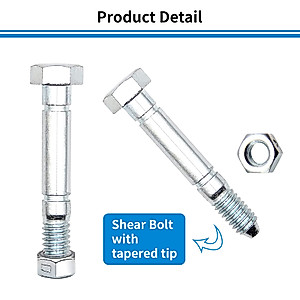 51001500 Shear Bolt Kit Fit for A riens Snowblower - 10 Set of Shear Pins & Nuts Fit for A riens ST1032 ST1028 ST824 ST828 Snow Thrower Auger, Replace 510015 AM122156 AM136890 91550 7091550YP 780-011