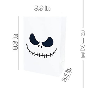 12Pcs Nightmare Before Christmas Gift Bags Party Supplies Christmas Smile Paper Candy Bag Birthday Party Favors for Boys Girls, 2 Patterns