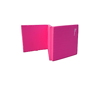 Pro-Gymnastics Gymnastics Mat 2" Thick Tri-Fold Folding Exercise Tumble Mat - with 3 Bar Leg Stretcher Flexibility Stretching Machine for Gymnastics, Yoga, Aerobics, MMA, Home Gym Exercise Workout Mat