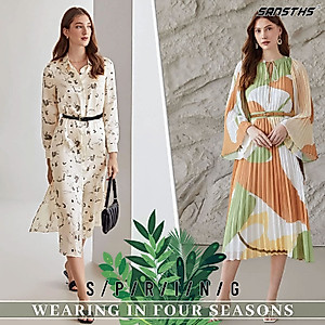 SANSTHS 2 Pack Women Thin Skinny Faux Leather Belt Waist Belt with Metal Pin Buckle for Dress Jeans, Black Brown S