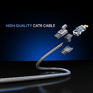 Maximm Cat 6 Ethernet Cable 15 Ft, (12-Pack) Cat6 Cable, LAN Cable, Internet Cable, Patch Cable and Network Cable - UTP (Gray) 15 Feet ethernet Cord