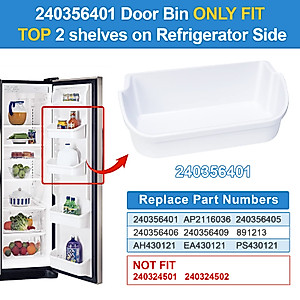 [2 PACK] UPGRADED 240356401 Refrigerator Door Bin Compatible with Frigidaire Door Shelf Replacement Parts FFSS2614QS4A, FFHS2611PFEA, FFSS2614QE6A, FFHS2622MSYA, FFHS2611LBRA, FFHS2622MS0 Door Shelf