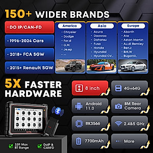 Autel MaxiPRO MP900TS Scanner, 2024 8IN MP900-TS Upgrade of MP900BT/ MS906TS/ MP808S-TS, DoIP CAN-FD, Full TPMS as MS906 Pro-TS, Advanced ECU Coding, 40+ Services, BiDirectional Control, Auto Scan 2.0