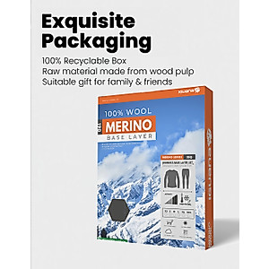 Iguana Womens 100% Merino Wool Base Layer Sets for Ski Lightweight Thermal Underwear Heather Grey