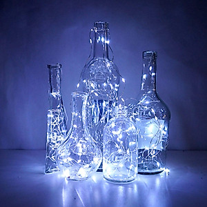 Cynzia 15 Pack Fairy String Lights, 30LED 9.8FT Battery Operated Starry Lights, Silver Wire Mini Firefly String Light for Wedding, DIY, Party, Christmas, Bedroom Decorations (Cool White)