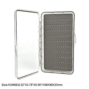 Fly Fishing Boxes Super Slim Fishing Hook Box Fishing Tackle Case (Easy grip foam-6.2x3.8x0.9inch)