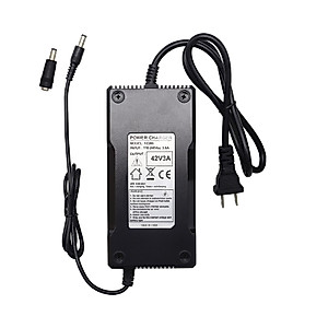 Eseegoo 42V 3A Power Charger Adapter for 36V Lithium Battery 10 Series 10S Lithium Battery Pack, Li-ion Battery Charger DC 5.5 * 2.1 with a 5.5 * 2.5mm Tip