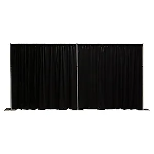 OnlineEEI, Portable Pipe and Drape Backdrop Kit, 8ft x 20ft Breakapart, Black Drapes (BBD9990820CDPR750)
